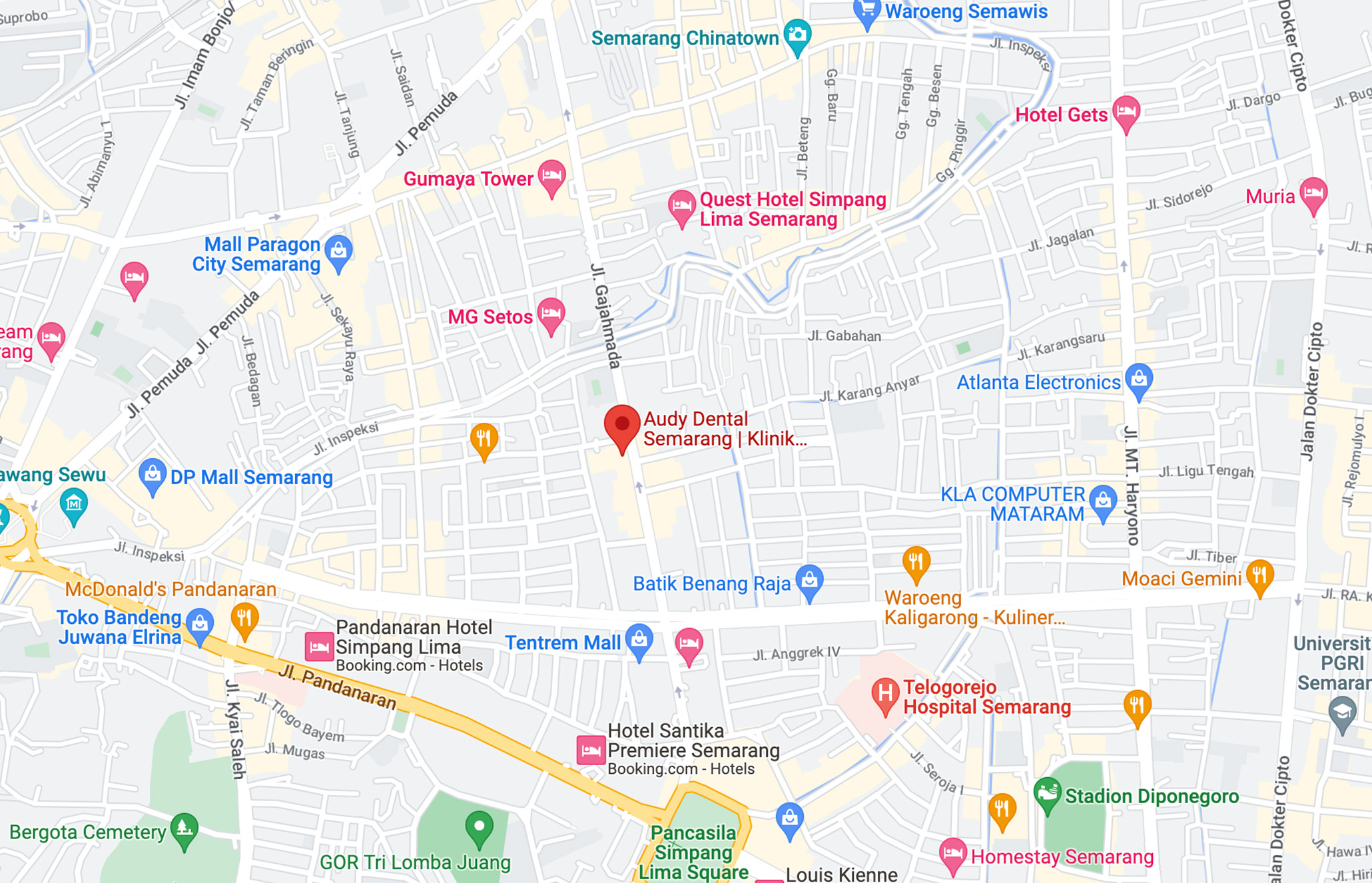 map-audy-semarang | Audy Dental